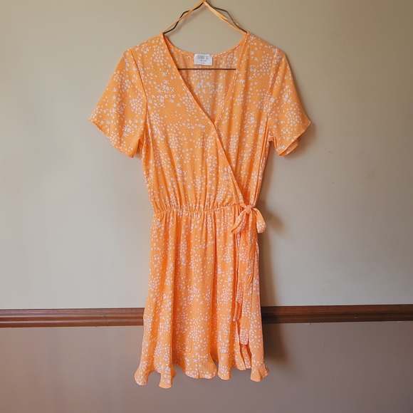 Sienna Sky | Dresses | Sienns Sky Orange Mini Sundress With Flutter ...